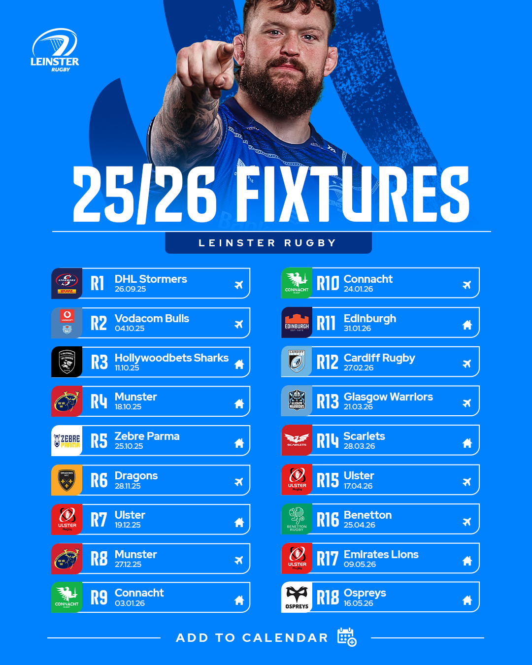 URC 2025/26 Fixtures | United Rugby Championship