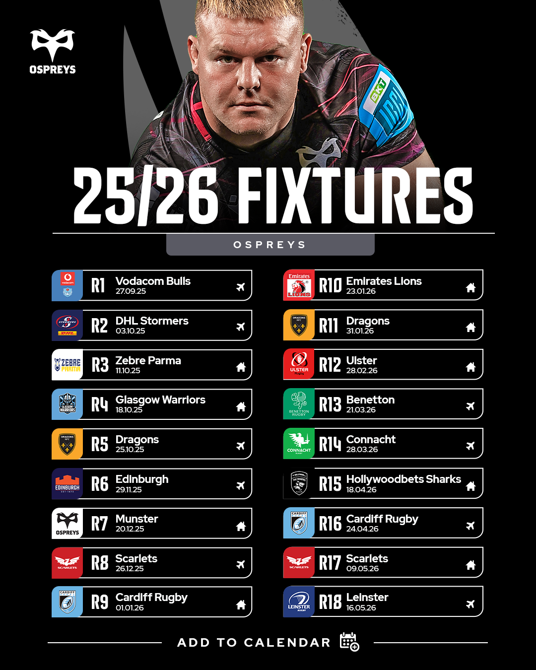 URC 2025/26 Fixtures | United Rugby Championship