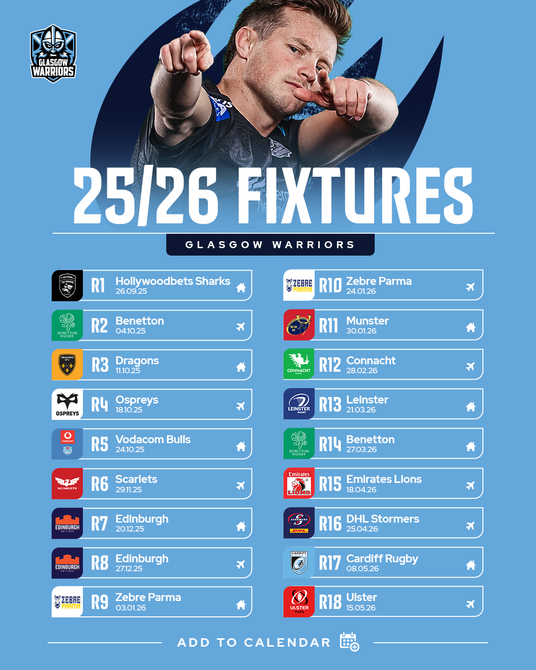 URC 2025/26 Fixtures | United Rugby Championship