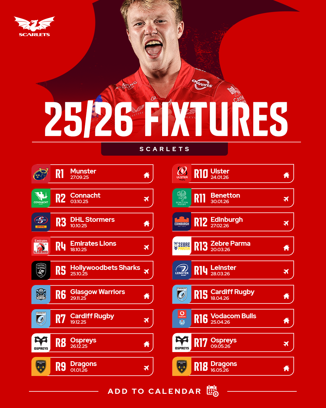URC 2025/26 Fixtures | United Rugby Championship