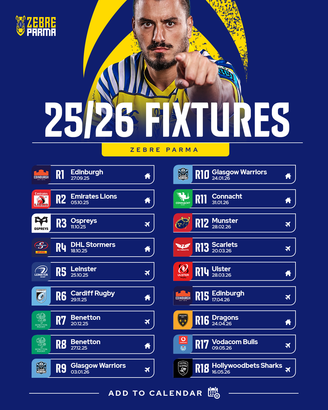 URC 2025/26 Fixtures | United Rugby Championship