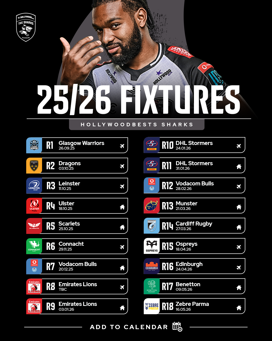 URC 2025/26 Fixtures | United Rugby Championship