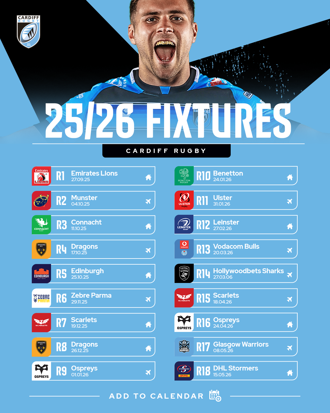 URC 2025/26 Fixtures | United Rugby Championship